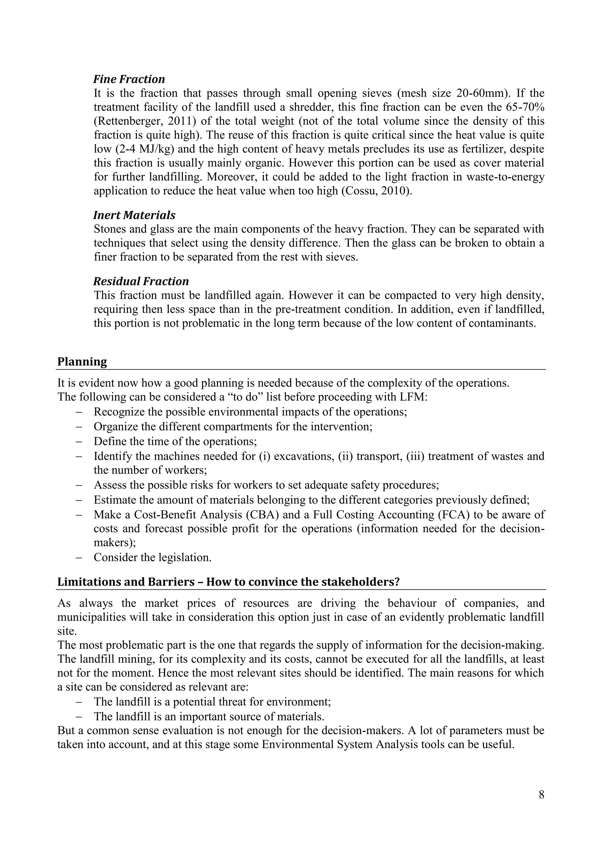 Landfill mining - analysis of possibilities and limitations | PDF