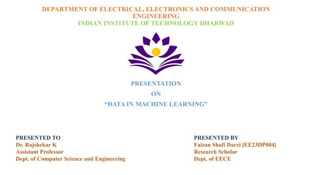 Presentation on Data in Machine Learning.pptx