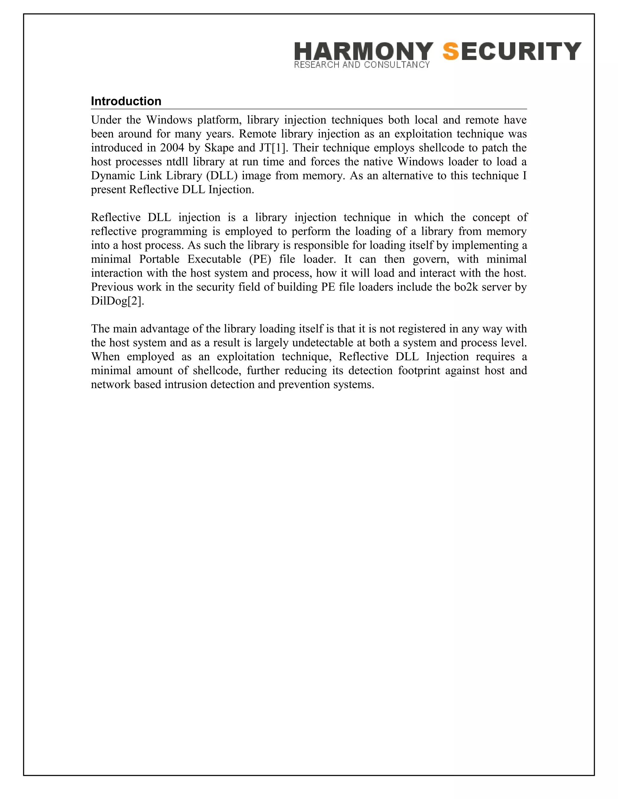 Hs P005 Reflective Dll Injection | PDF