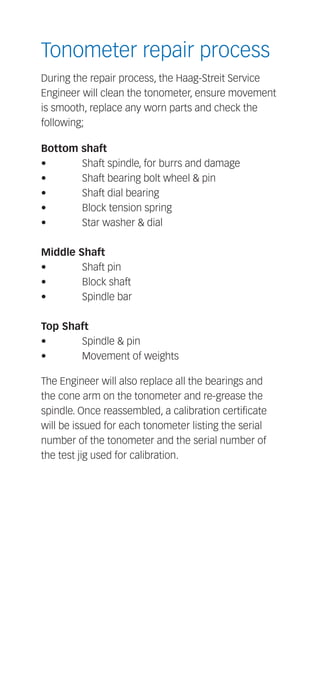 HS-UK Guide to Checking Tonometer Calibration | PDF