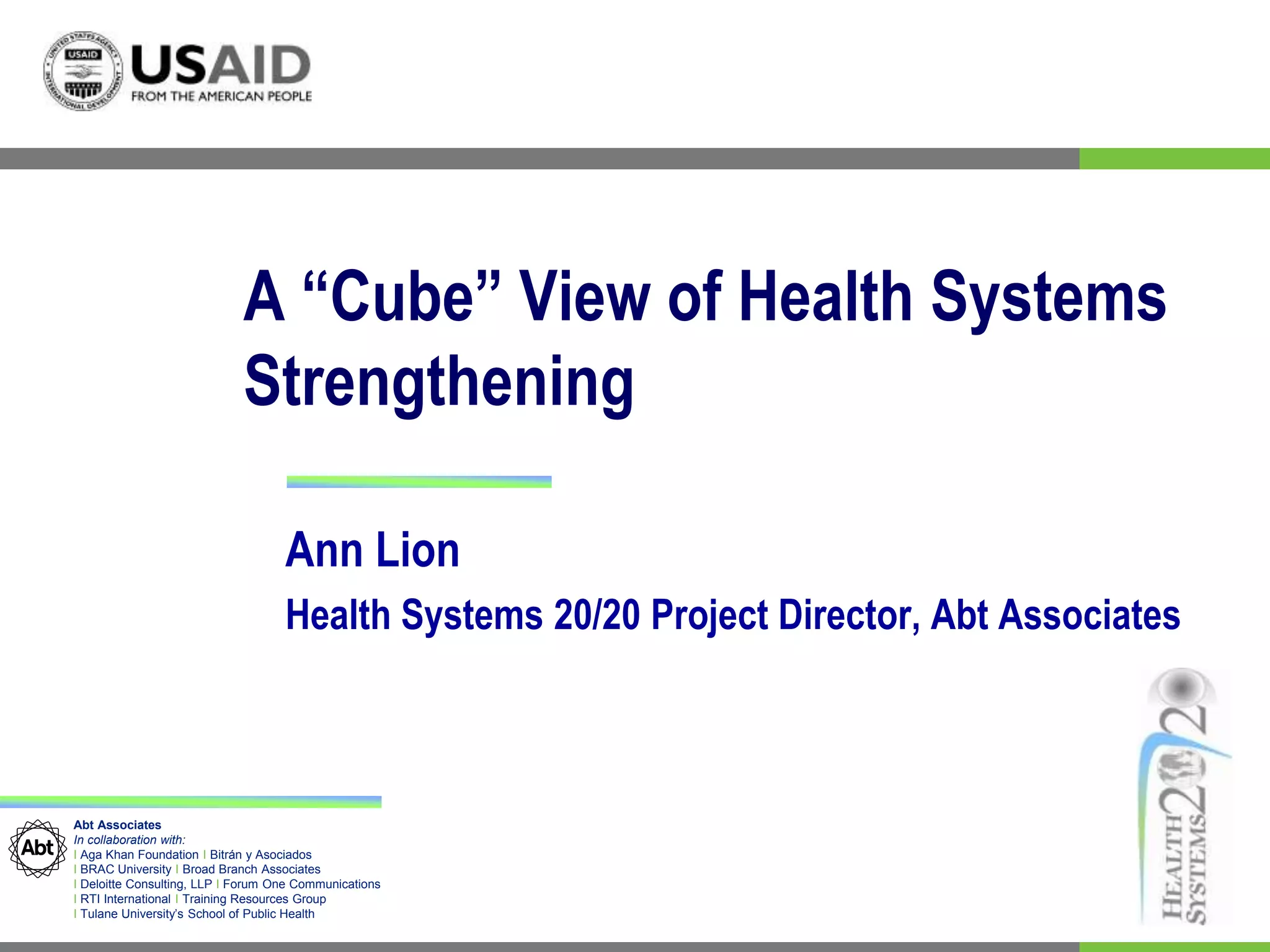 A "Cube" View of Health Systems Strengthening | PPT