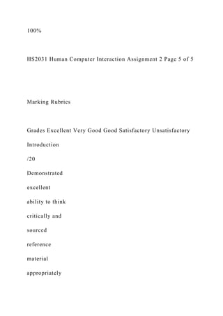 HS2031 Human Computer Interaction Assignment 2 Page 1 of 5 .docx