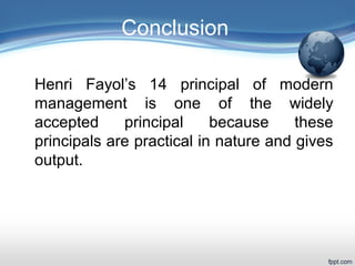 Henri Fayol's Modern Management Principles | PPT