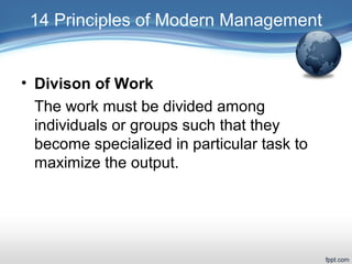 Henri Fayol's Modern Management Principles | PPT