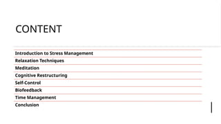 Stress management assignment including self control time management.pptx