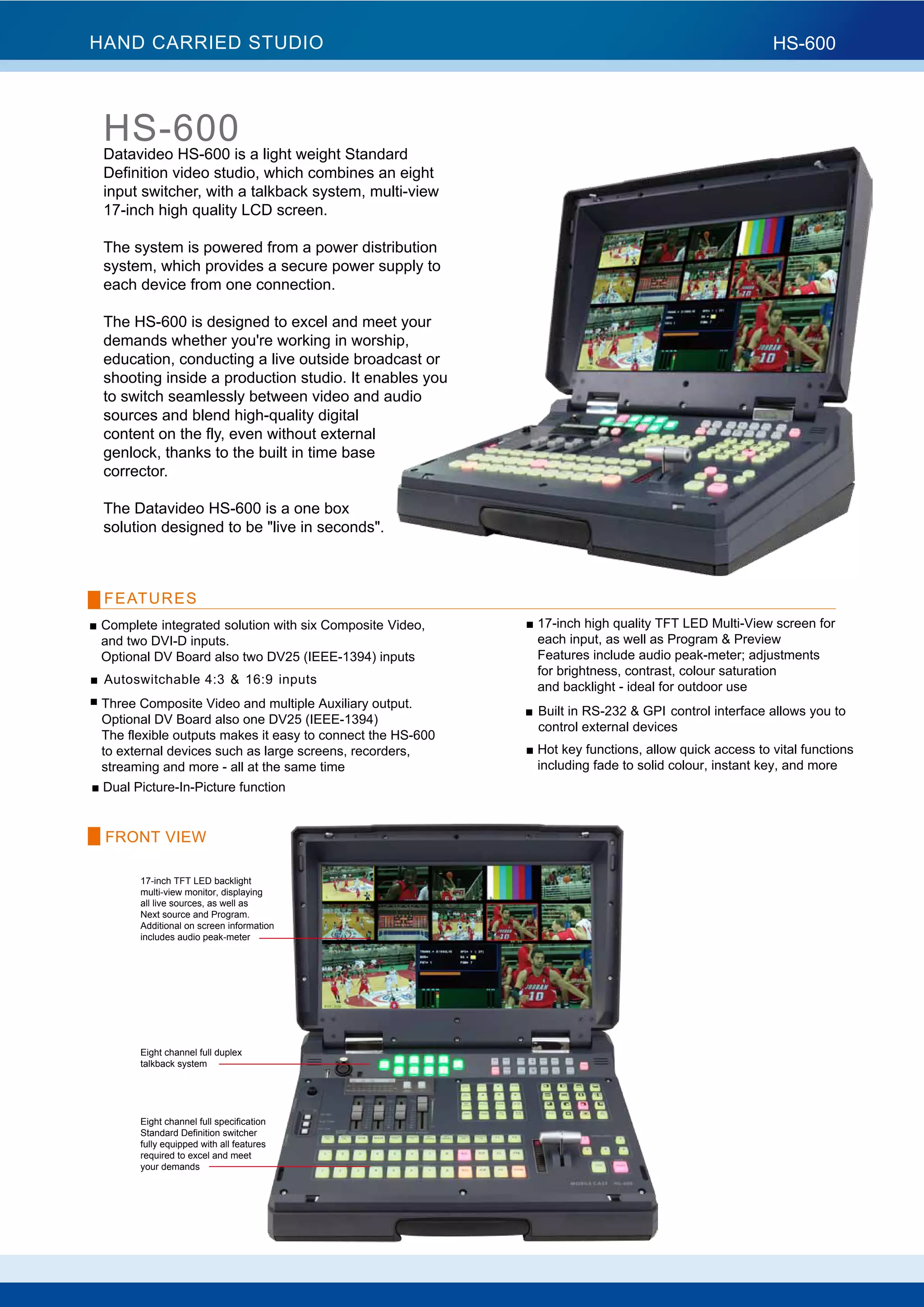 Datavideo HS-600 | PDF