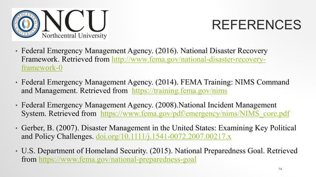 National Incident Management System (NIM) Command and Management System ...