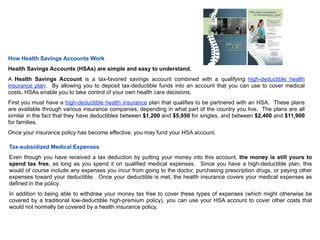 HSA and FSA Facts for Health Care | PDF