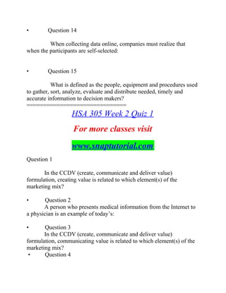 Hsa 305 Massive Success / snaptutorial.com