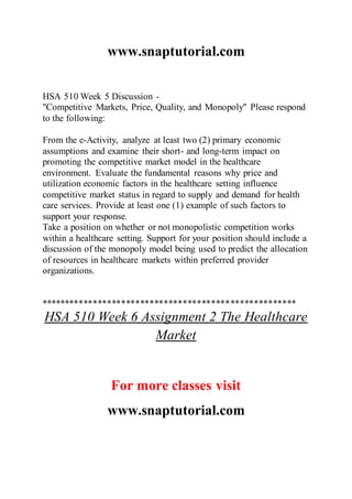 HSA 510 Education Organization - snaptutorial.com