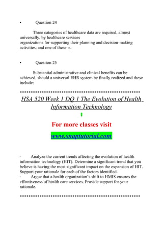 Hsa 520 Enhance teaching-snaptutorial.com | Internet | Computing