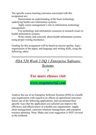 Hsa 520 Enhance teaching-snaptutorial.com | Internet | Computing