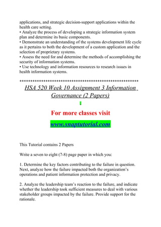 Hsa 520 Enhance teaching-snaptutorial.com | Internet | Computing