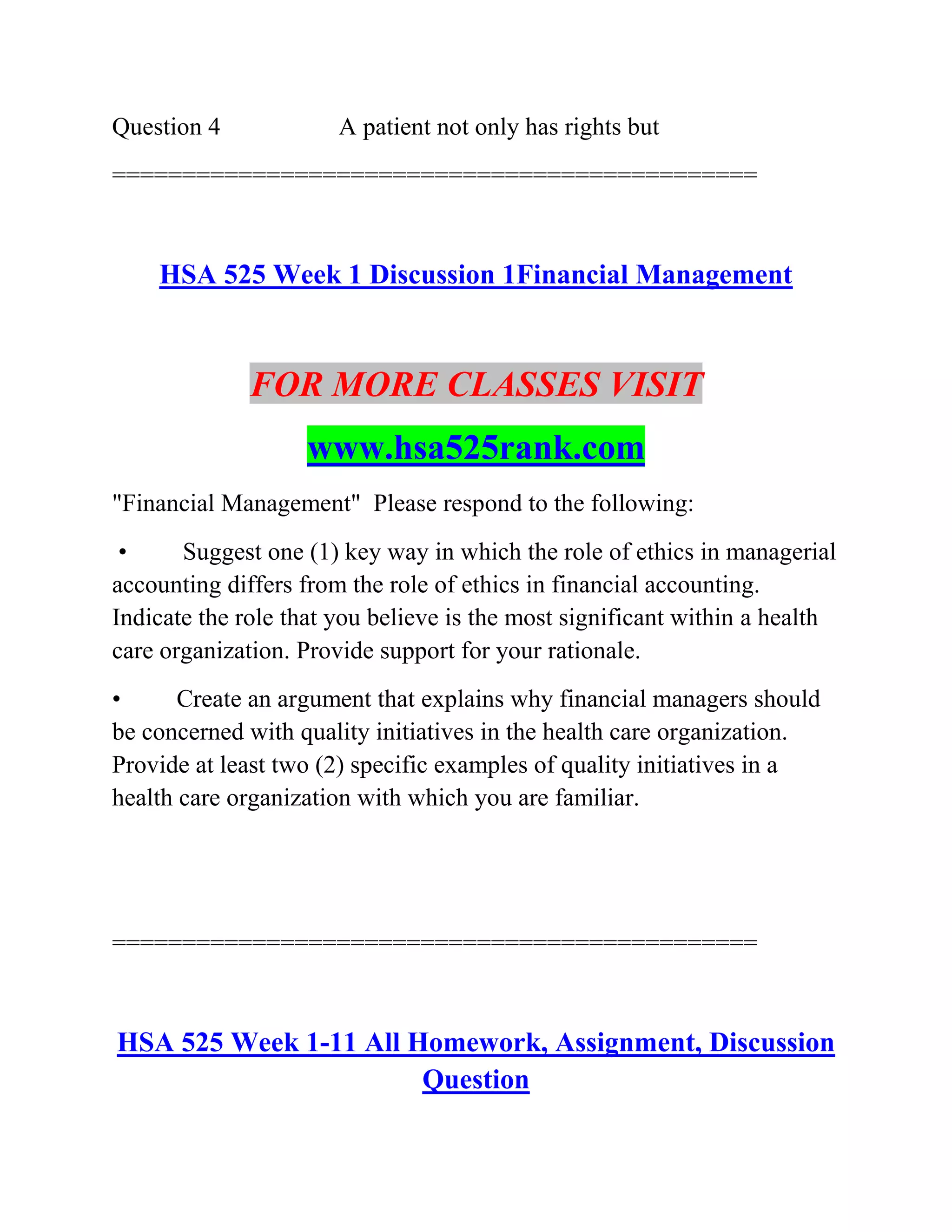 HSA 525 RANK Introduction Education--hsa525rank.com