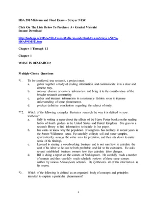 Hsa 590 midterm and final exam – strayer new | PDF