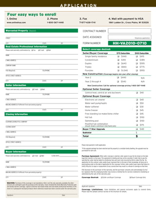 HSA application Home Warranty | PDF