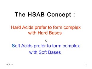 Hsab theory | PPT | Chemistry | Science