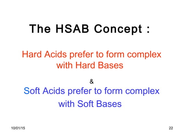 Hsab theory