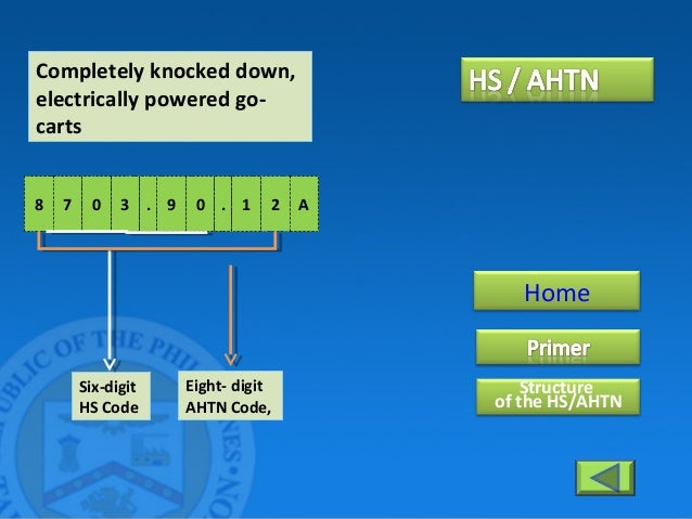 Hs ahtn tariff classification