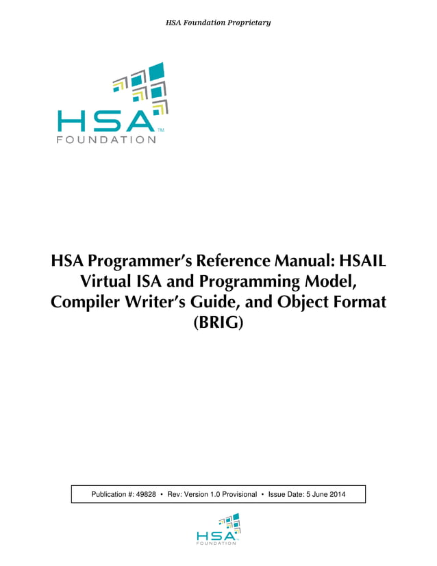 Hsa programmers reference manual (version 1.0 provisional) | PDF | Programming Languages | Computing