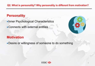 Hsbc case study: The Role That Personality and Motivation Play in ...