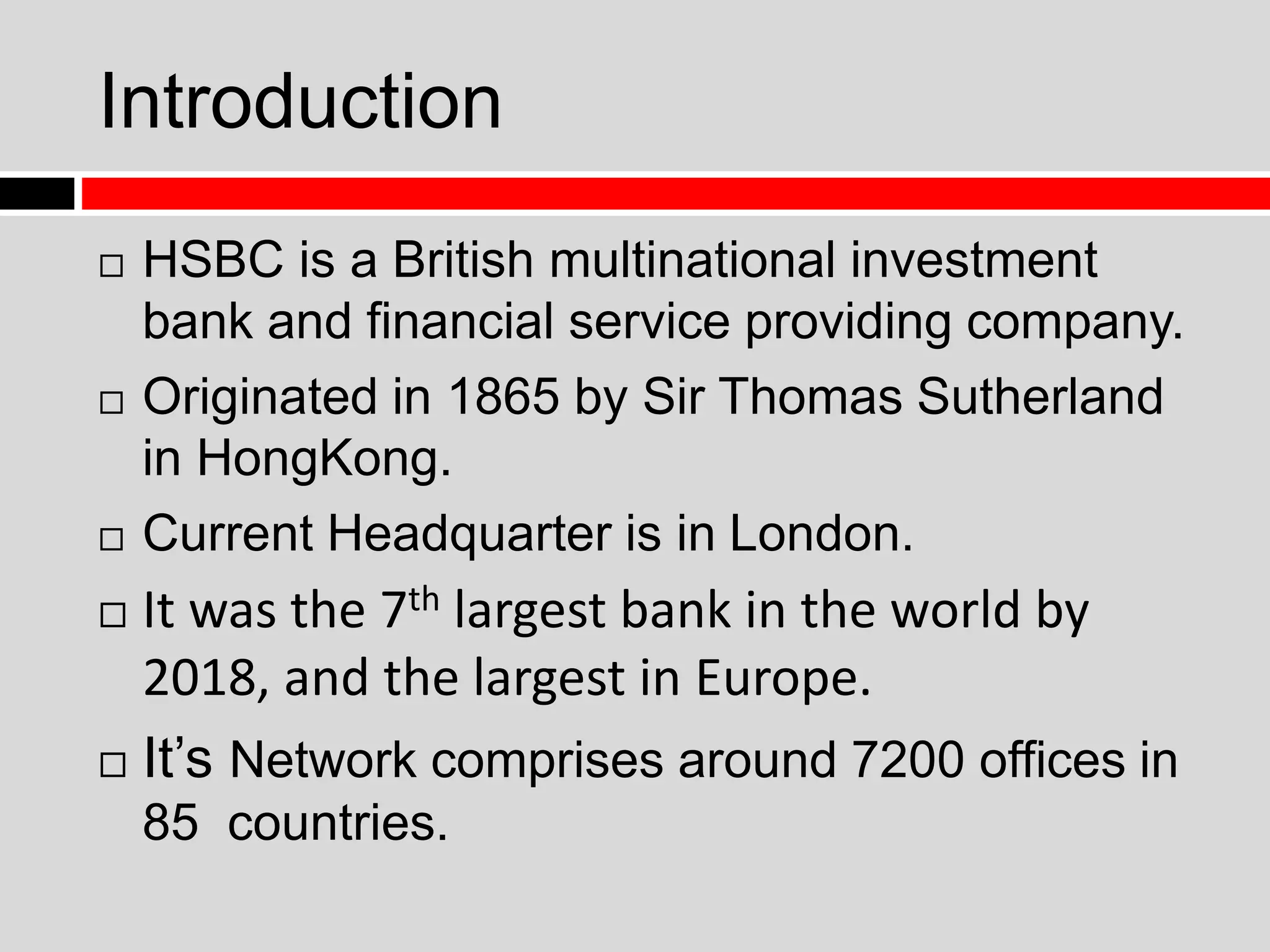 Introduction To HSBC | PPTX