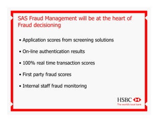 HSBC uses SAS Business analytics | PPT