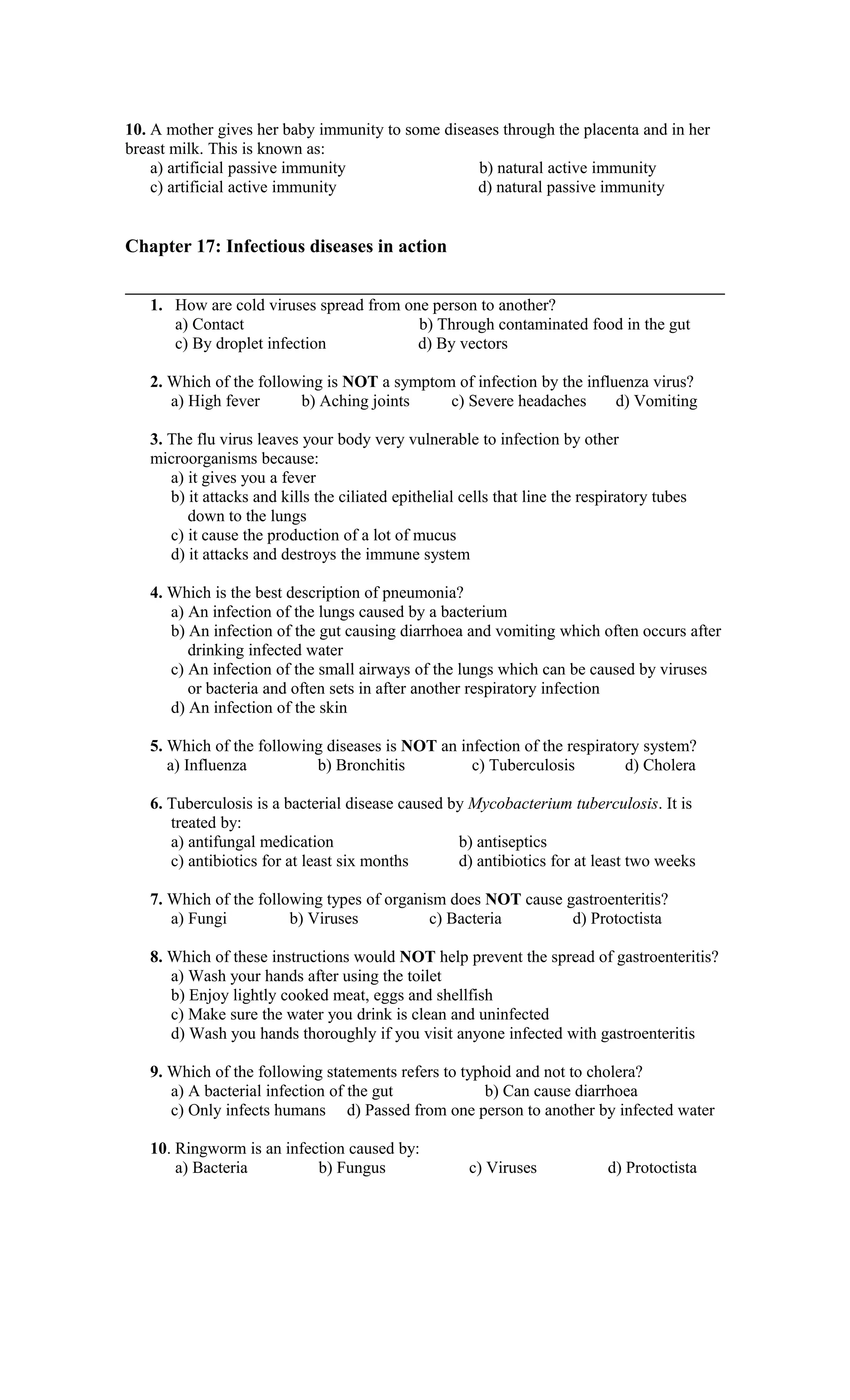 HSB Multiplechoice Questions (CSEC 2016) | DOC