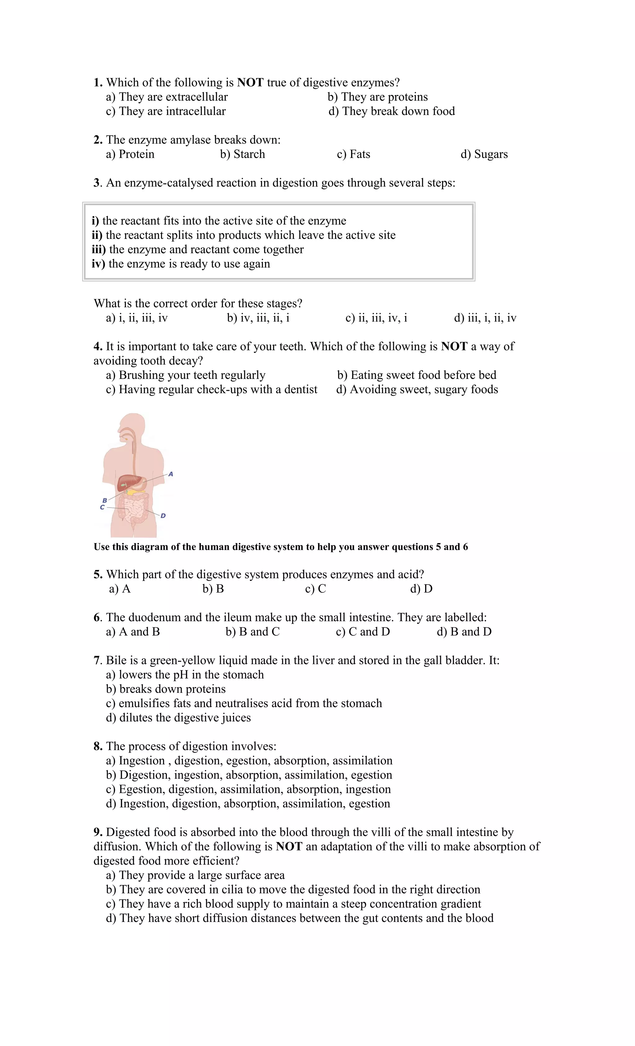 HSB Multiplechoice Questions (CSEC 2016) | DOC