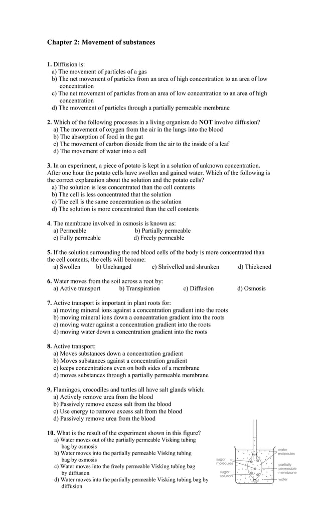 HSB Multiplechoice Questions (CSEC 2016) | DOC | Biological Sciences ...