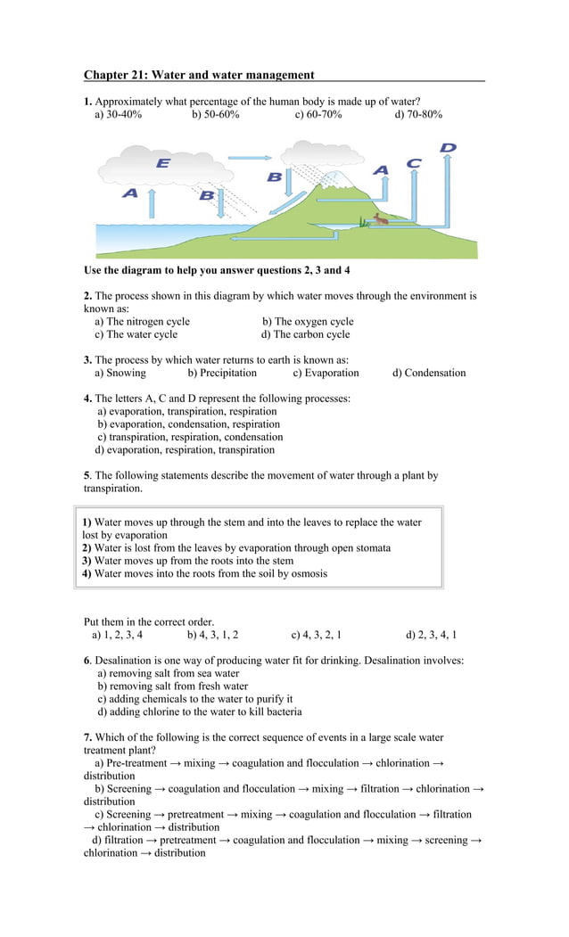 HSB Multiplechoice Questions (CSEC 2016) | DOC | Biological Sciences ...