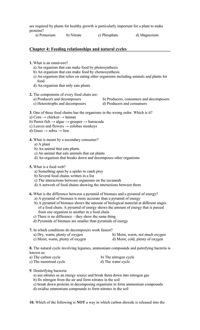 HSB Multiplechoice Questions (CSEC 2016) | DOC | Biological Sciences | Science