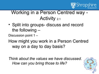HSC 036 Person Centred Approaches | PPT
