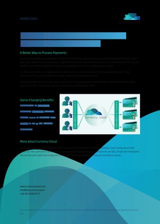 Currency Cloud & Prepaid cards overview | PDF