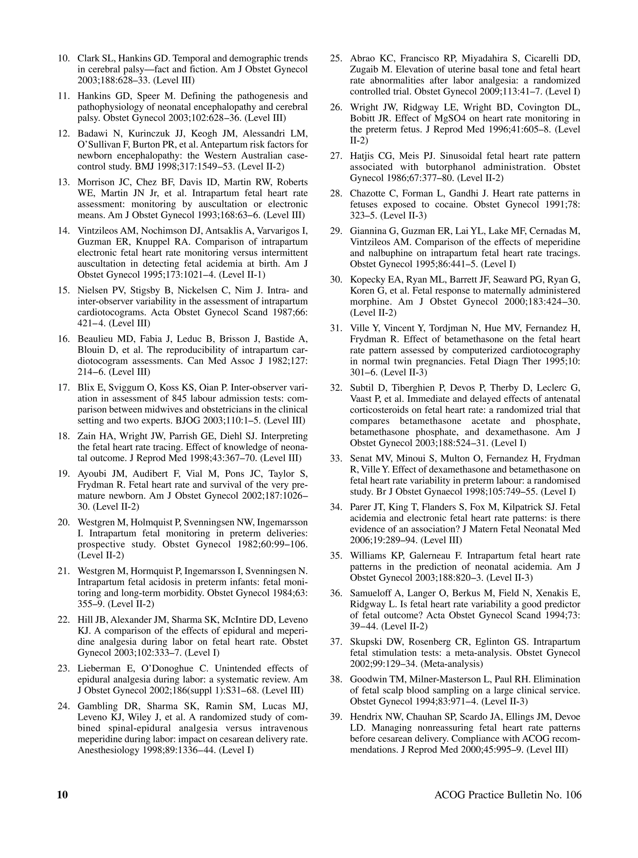 CTG CĂN BẢN TRONG THỰC HÀNH SẢN KHOA ACOG 2009 | PDF