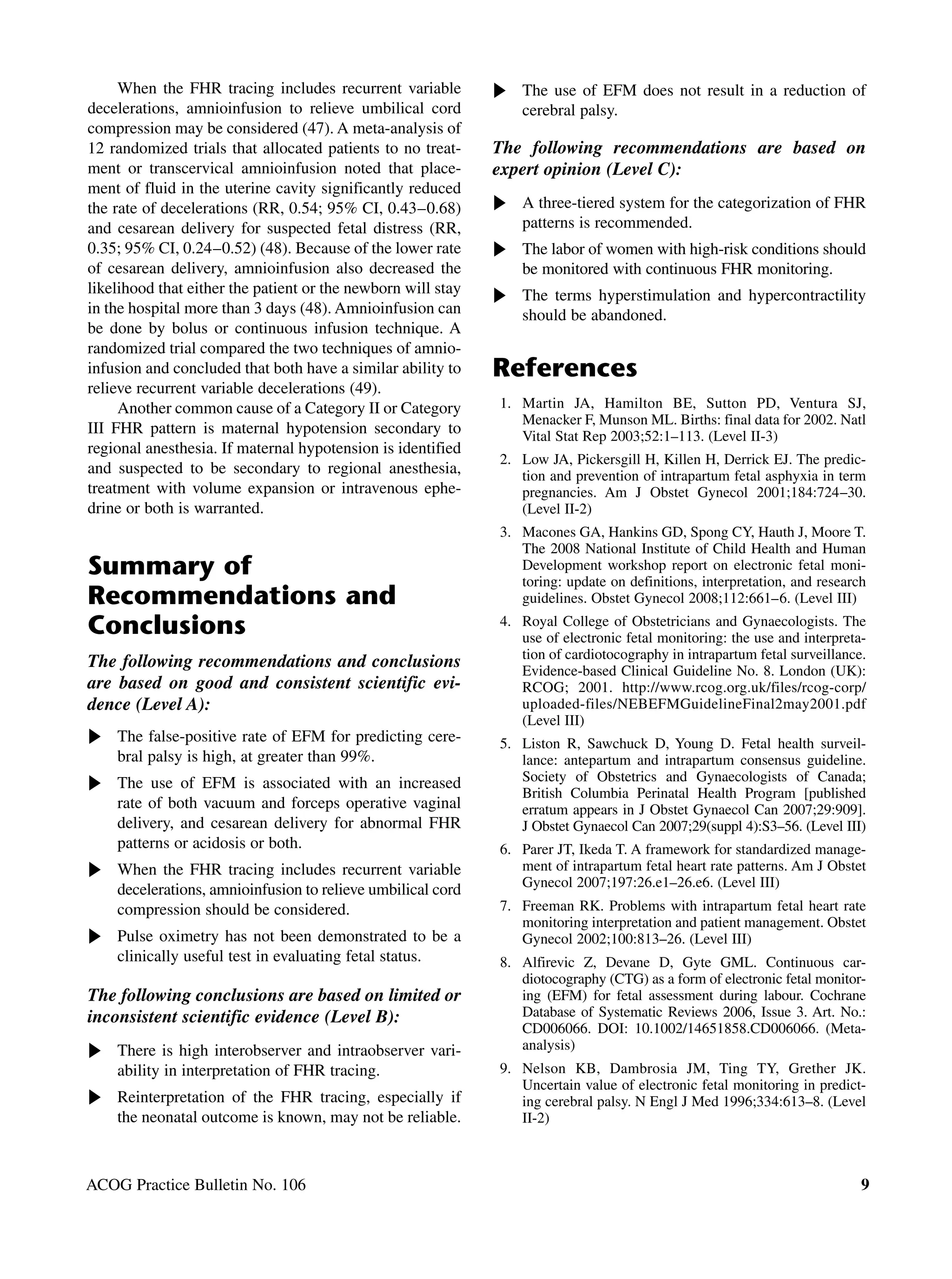 CTG CĂN BẢN TRONG THỰC HÀNH SẢN KHOA ACOG 2009 | PDF