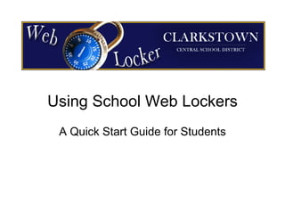 School Web Locker Basics for Students | PDF | Homework and Study ...
