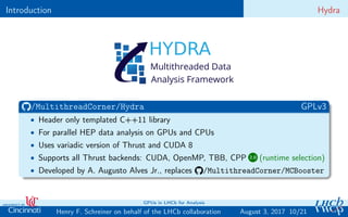 DPF 2017: GPUs in LHCb for Analysis | PPT