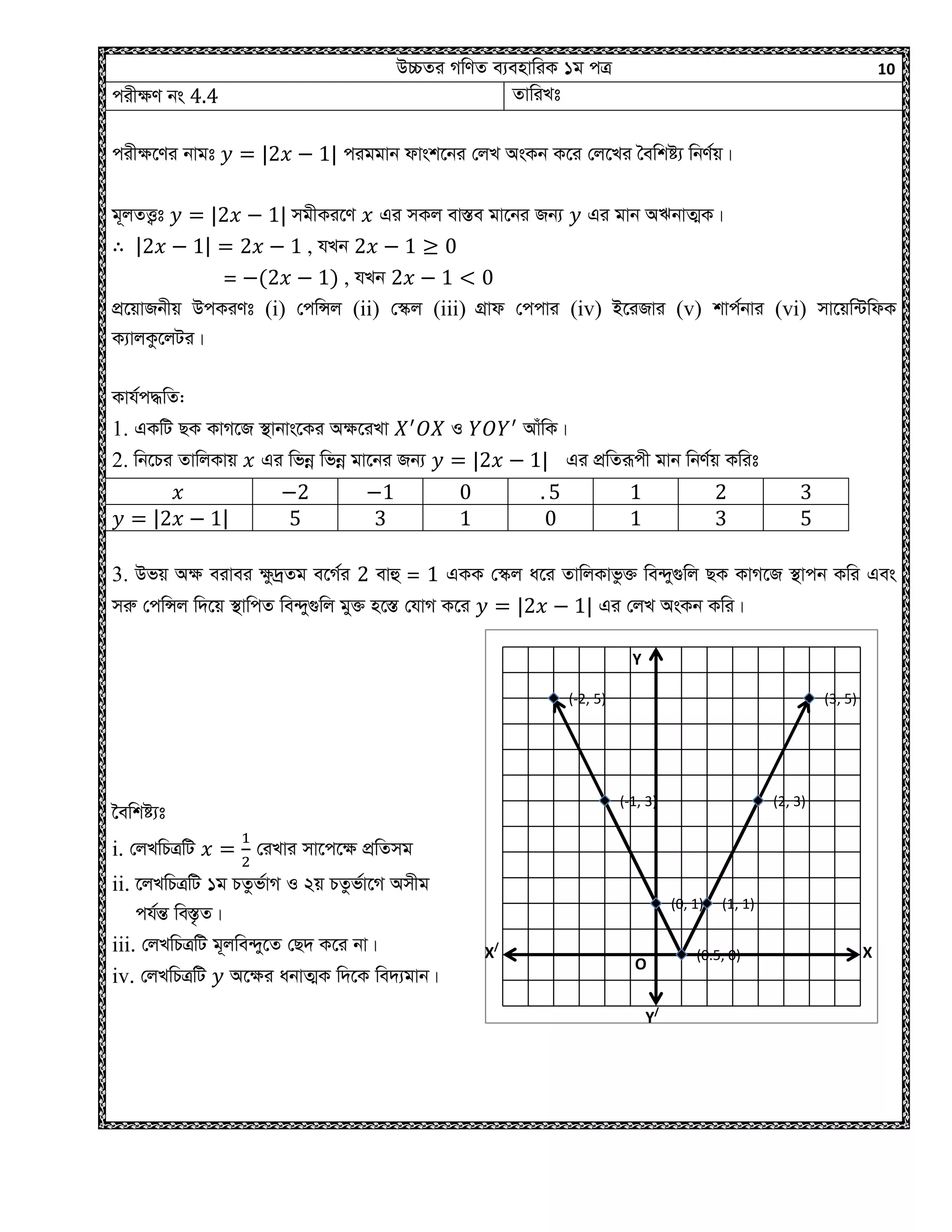 Hsc math practical 1st paper 2015 wg | PDF