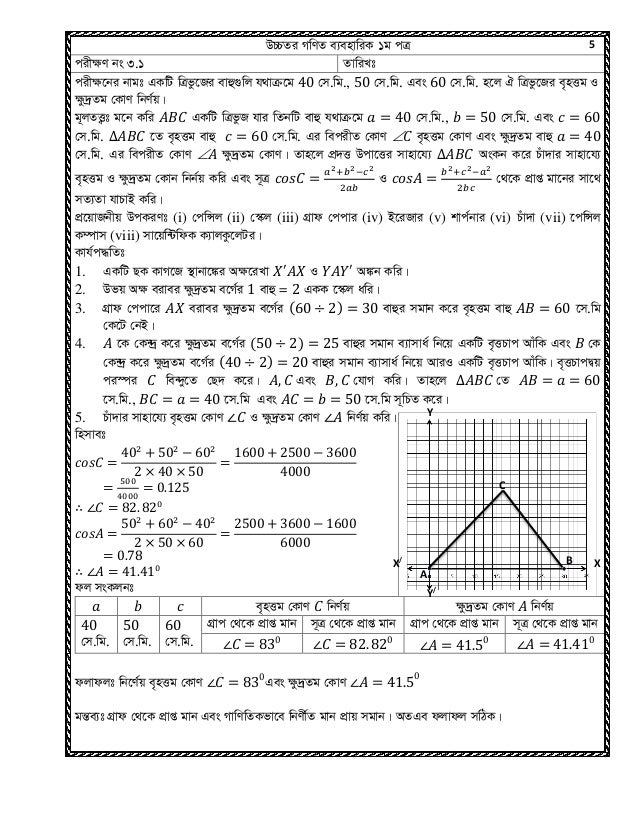 Hsc math practical 1st paper 2015 wg