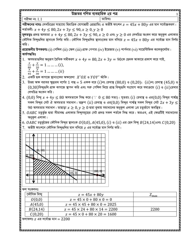 Hsc math practical 2nd paper2015 wg0 | PDF