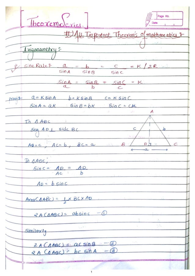 HSC Maths Important Theorems .pdf HSC Maths Important Theorems | PDF