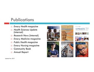 Health Sciences Communications at Emory | PDF