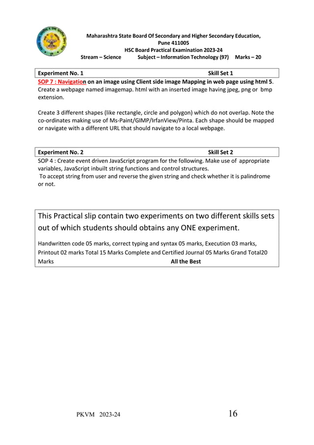 hsc prac slip 2024.docx 12th Practical Slip | DOCX | Web Design and ...