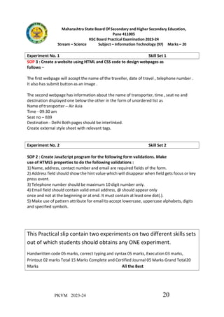 hsc prac slip 2024.docx 12th Practical Slip | DOCX