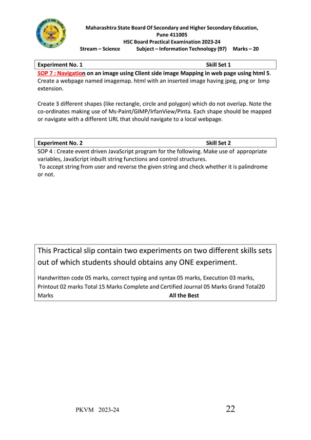 hsc prac slip 2024.docx 12th Practical Slip | DOCX | Web Design and ...
