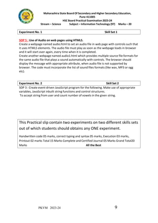 hsc prac slip 2024.docx 12th Practical Slip | DOCX