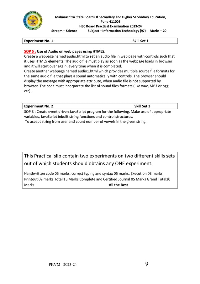 hsc prac slip 2024.docx 12th Practical Slip | DOCX | Web Design and HTML | Internet
