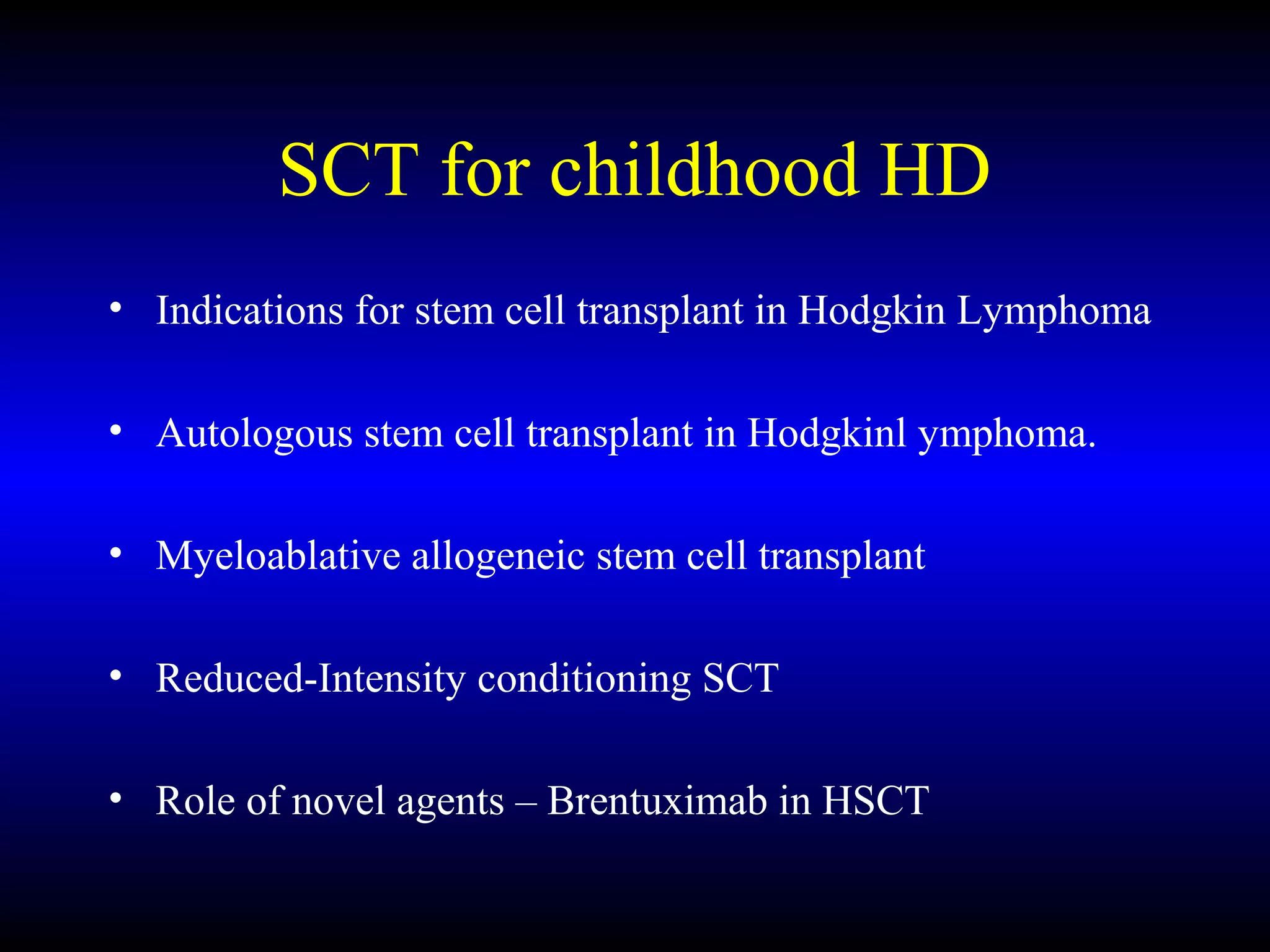 HSCT for Pediatric Lymphoma | PPT