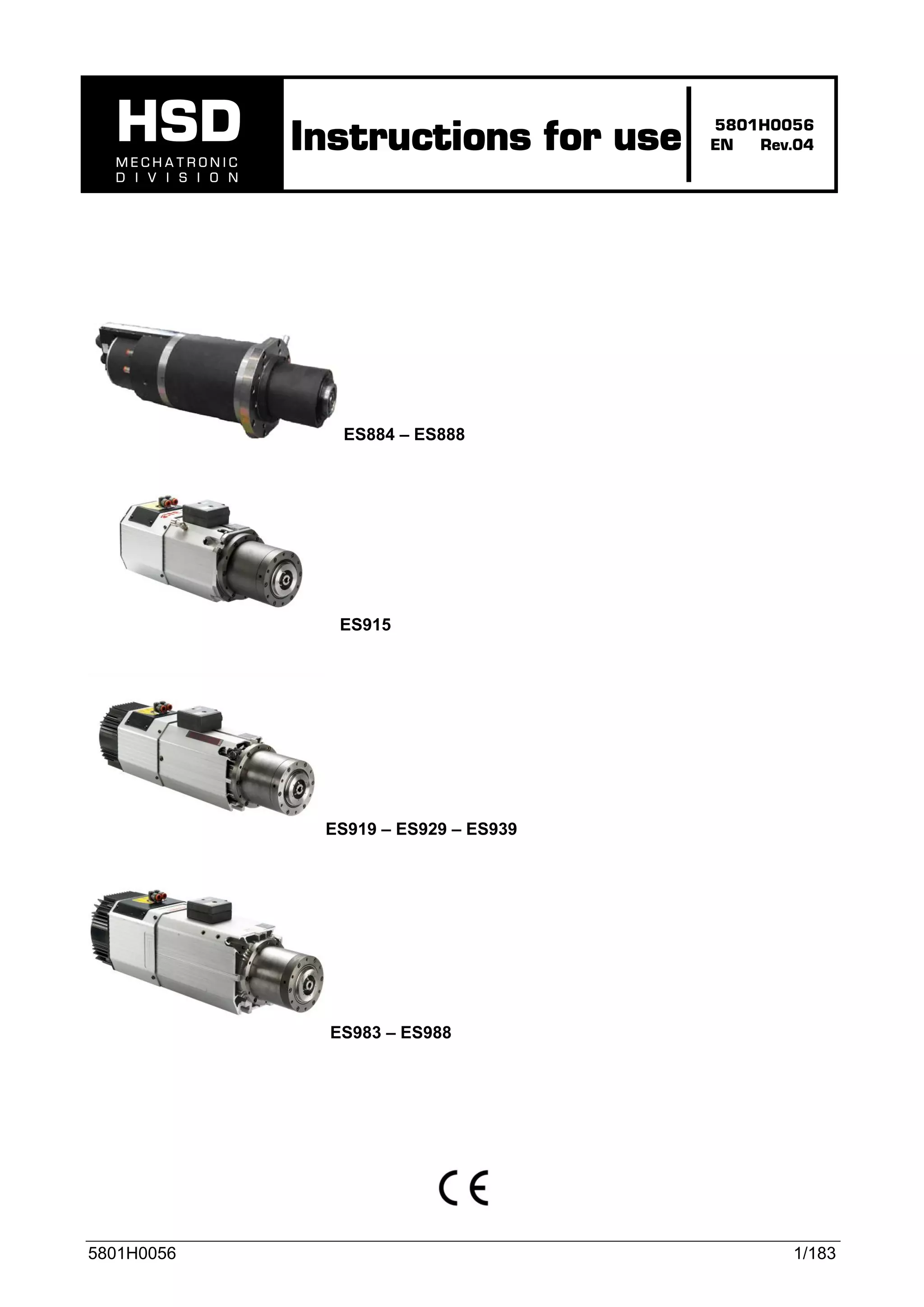 Hsd spindle-manual es929-es919-es915-english | PDF